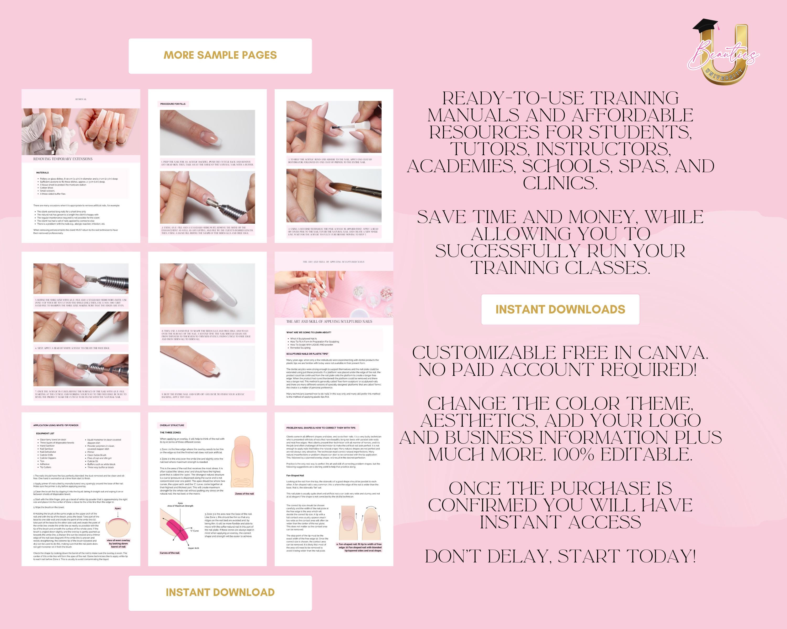 Acrylic Nails Training Manual, Acrylic Nails Guide, Certificate, Nails ...