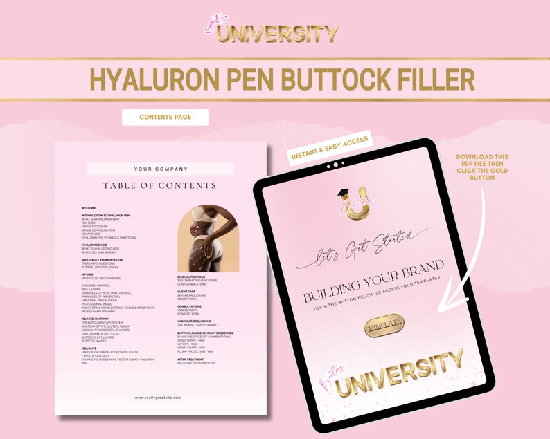 Hyaluron Pen Butt Filler Training Course, Training Manual, Study Guide ...