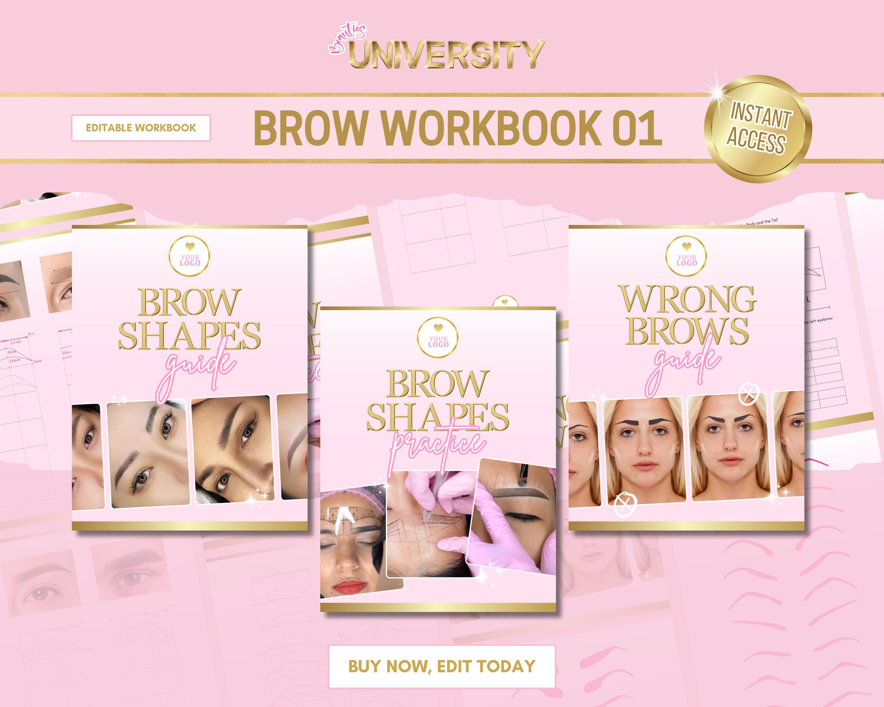 Eyebrow Shapes Guide, Brow Shapes Practice, Student Practice Sheets ...