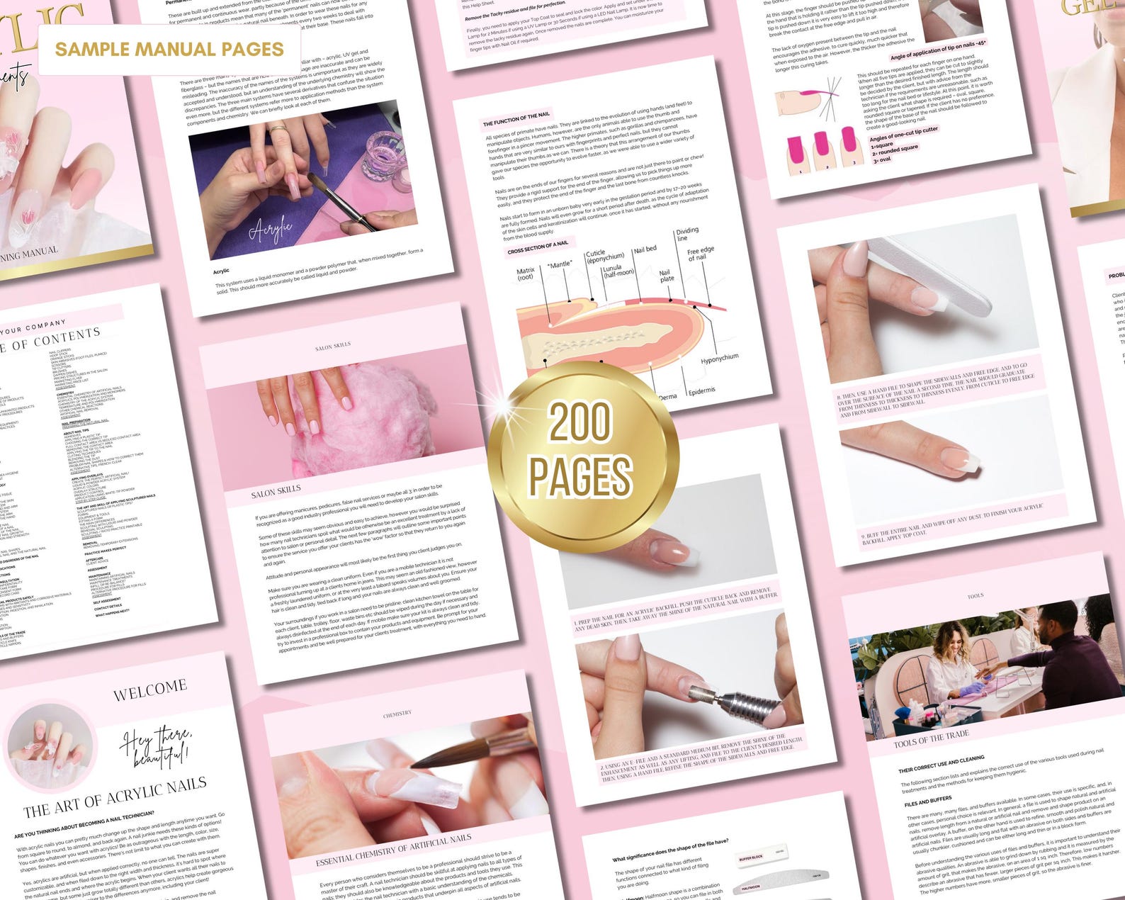 Acrylic Nails Training Manual, Acrylic Nails Guide, Certificate, Nails ...