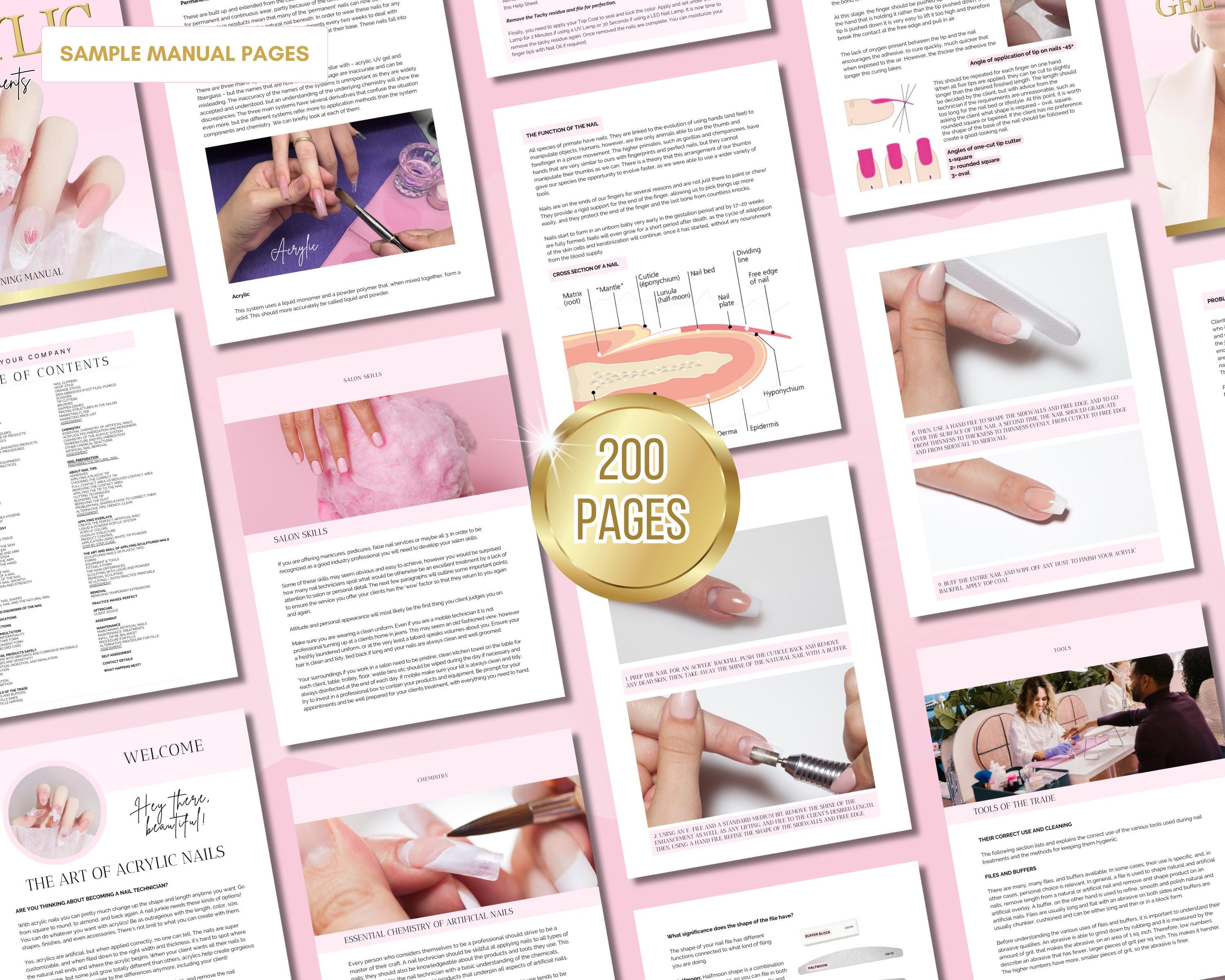 Acrylic Nails Training Manual, Acrylic Nails Guide, Certificate, Nails ...