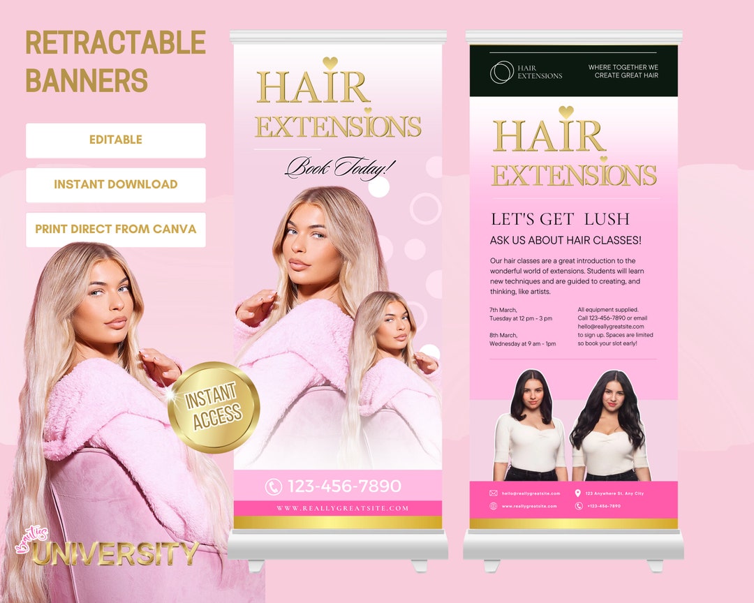 Hair Extensions Retractable Banners, Hair Extensions Banners, Hair ...