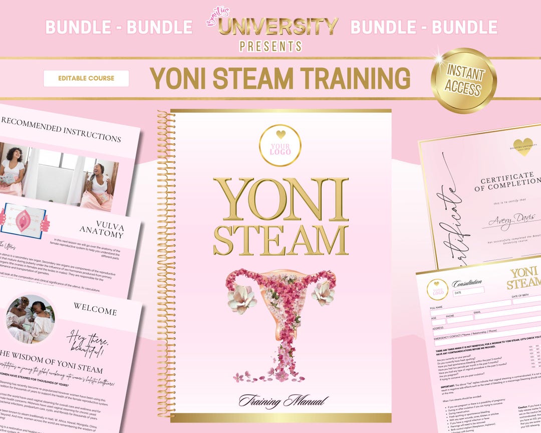 Yoni Steam Training Course, Yoni Steam Training Manual, Vaginal Steam Guide, Editable Canva ...