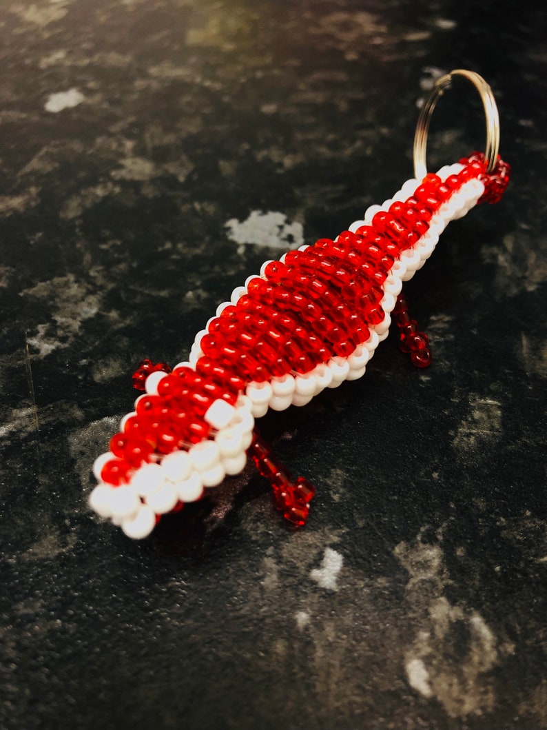 African Fully Beaded Crocodile Keyholder, Handmade Keychain, Beaded Key ...