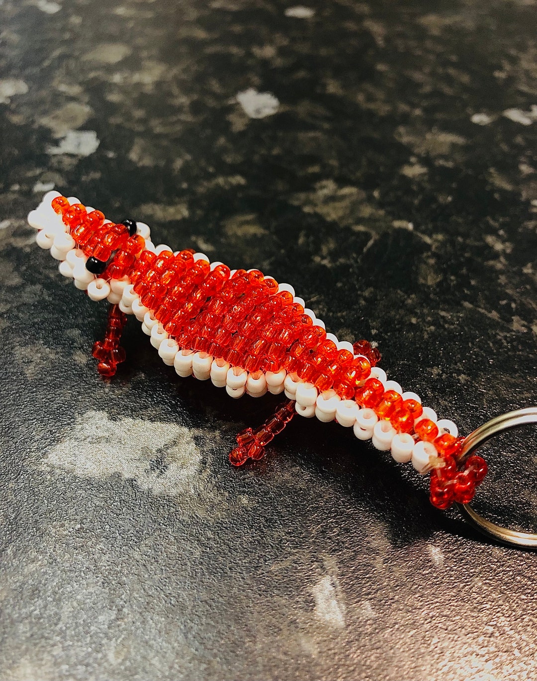 African Fully Beaded Crocodile Keyholder, Handmade Keychain, Beaded Key ...