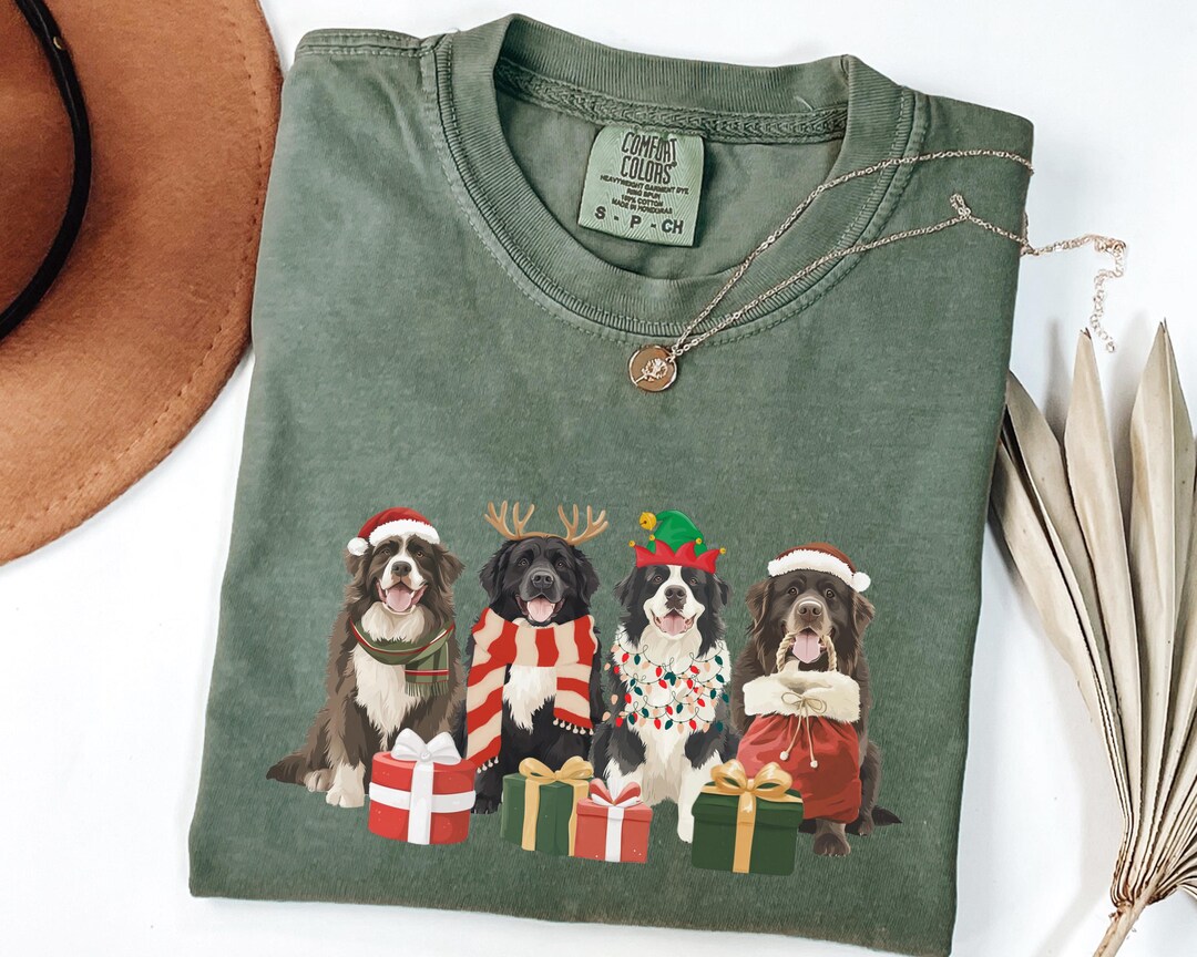 Newfoundland Comfort Colors® Shirt, Christmas Newfie Mama Crewneck T ...