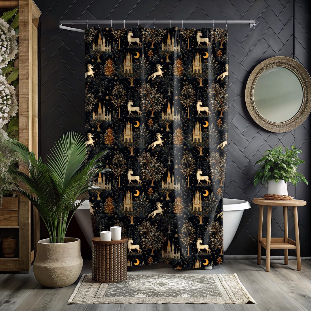 Medieval Shower Curtain, Medieval Decor, Renaissance Style Bathroom ...