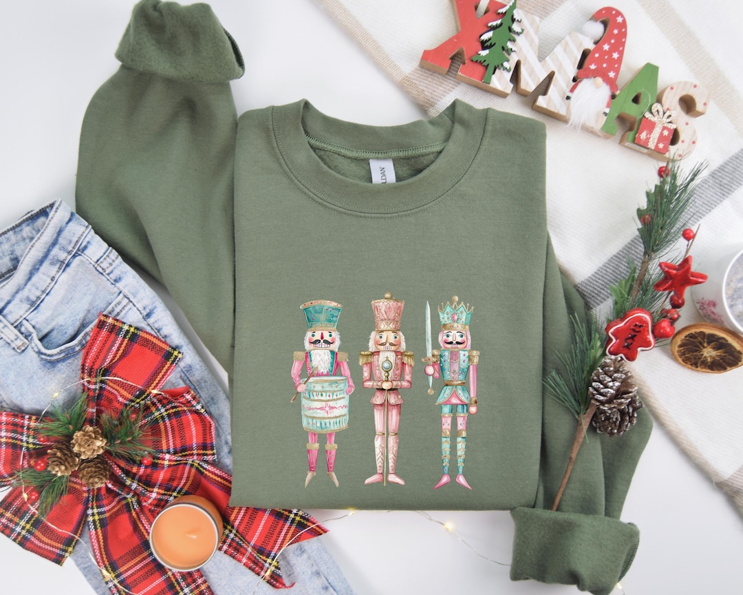 Pink Nutcracker Sweatshirt, Christmas Sweater, Coquette Holiday ...