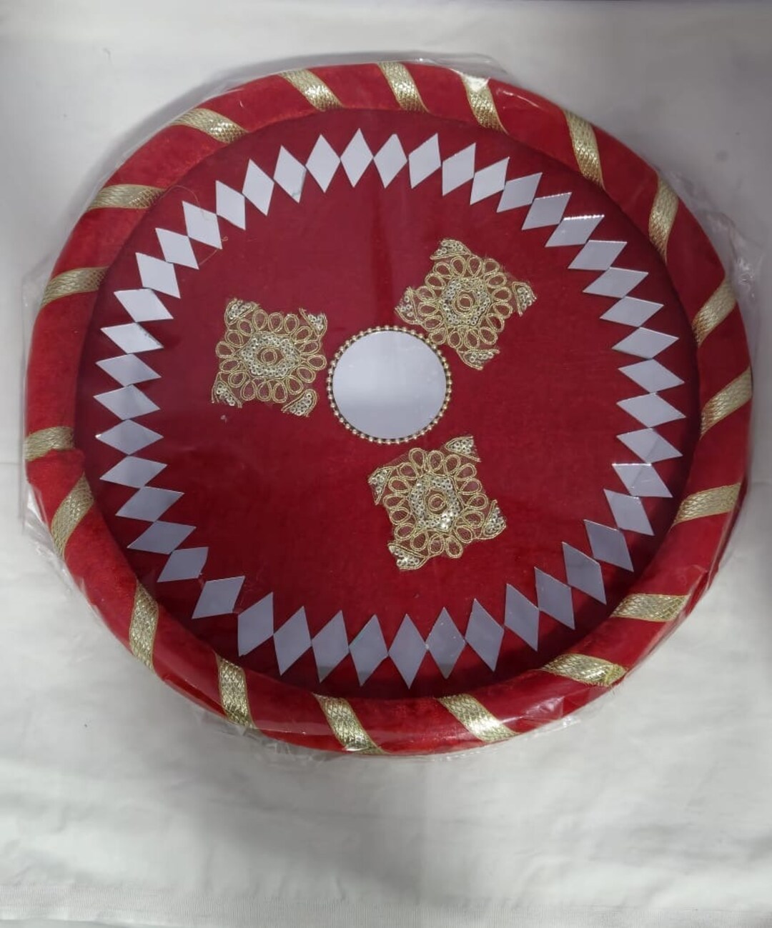 Mirrored Mendhi Haldi Tray Thaal |mayoun | Haldi | Mendhi | Punjabi ...