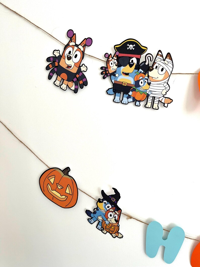 Bluey Inspired Halloween Bunting Banner Decoration - Etsy