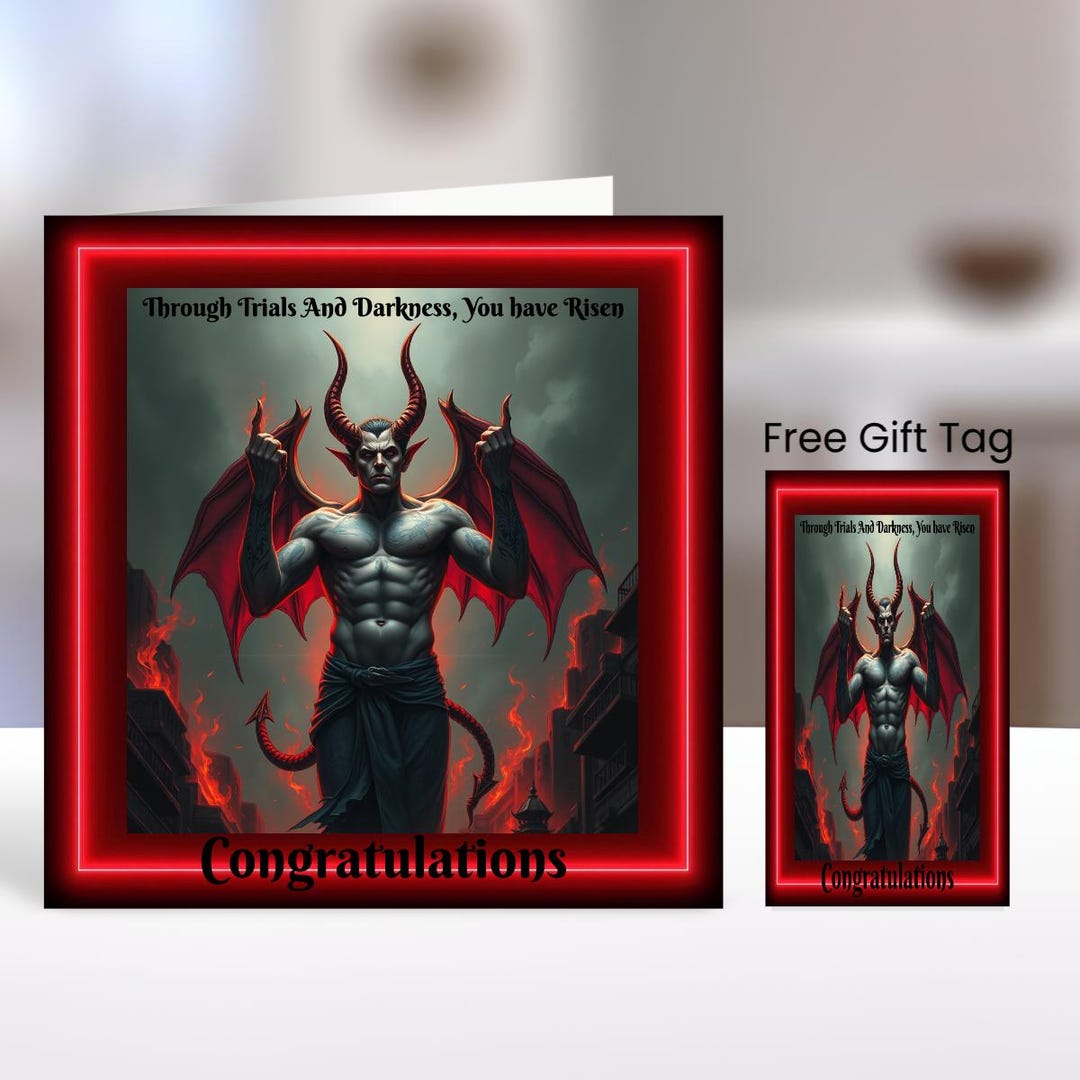 Congratulations Card & Gift Tag /gothic, Devil Rising, Alternative ...