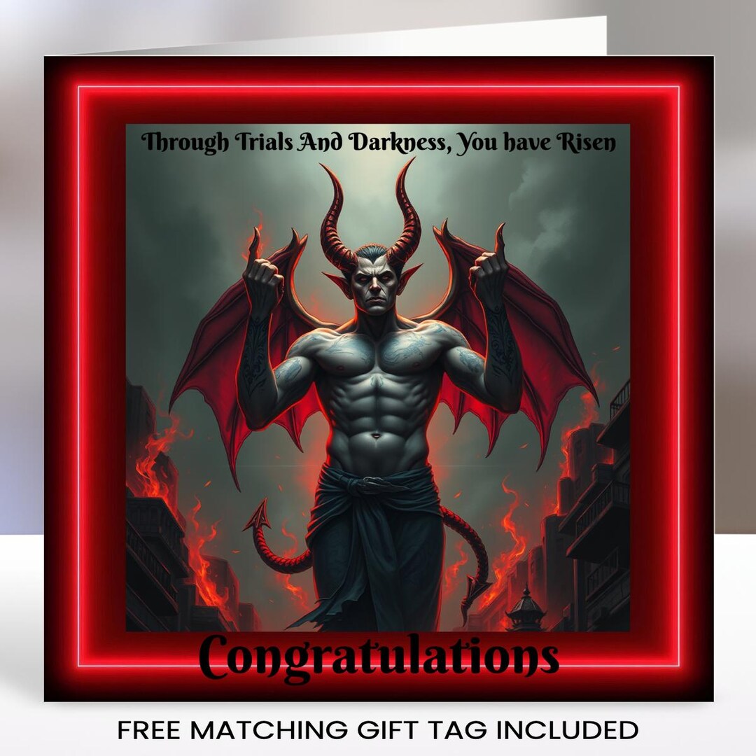 Congratulations Card & Gift Tag /gothic, Devil Rising, Alternative - Etsy
