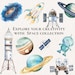 Watercolor Space Clipart Bundle, Astronaut Nursery Decor, Alien Clipart ...