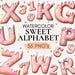 Watercolor Sweet Alphabet Clipart Bundle | Pink Icing Cookie Letters ...