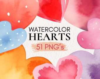 Watercolor Heart Clipart, Valentines Day Clipart, Sweet Valentine ...