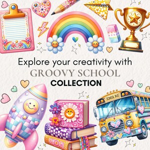 Groovy School Clipart Bundle, Retro Teacher PNG (digital Download) - Etsy