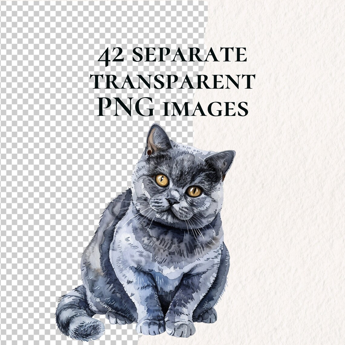 Watercolor Cats Clipart, Cat Clip Art, Cat Birthday Party Decor, Cat ...