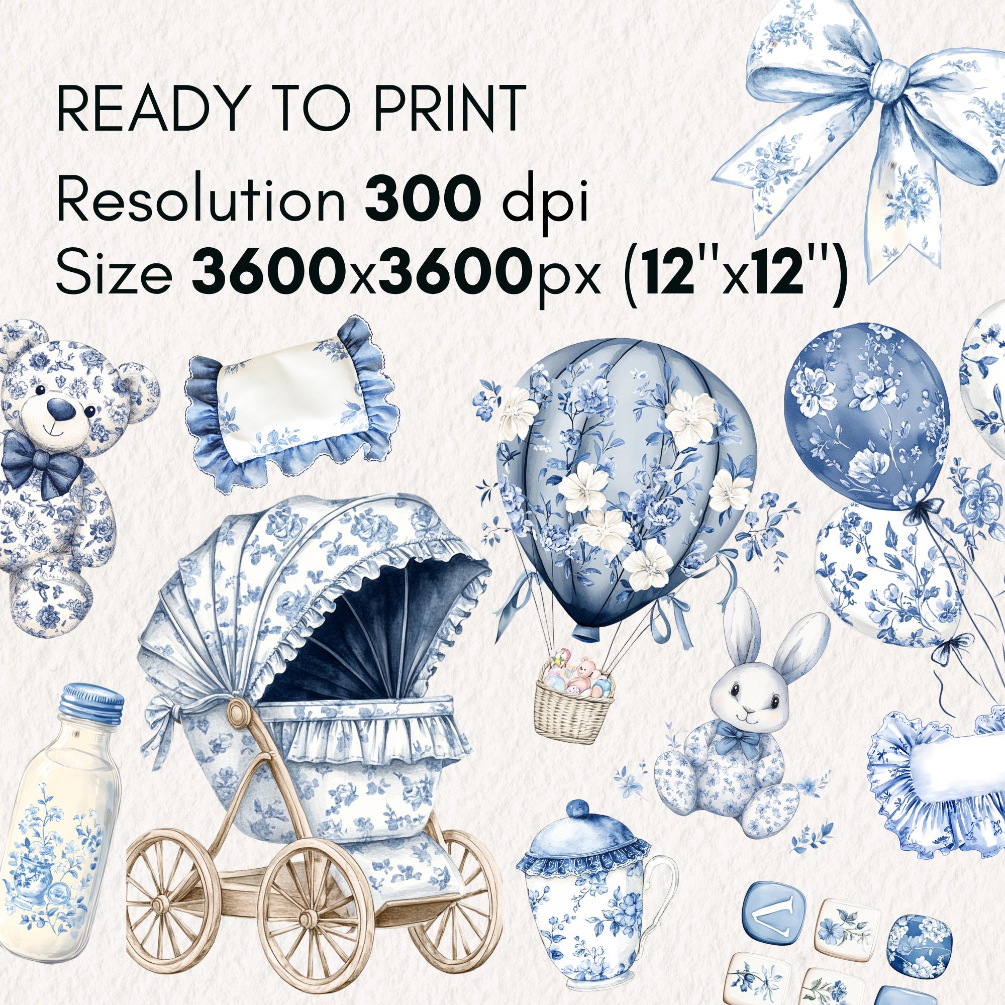 Blue Toile Nursery Clipart, Pink Toile De Jouy Illustrations ...