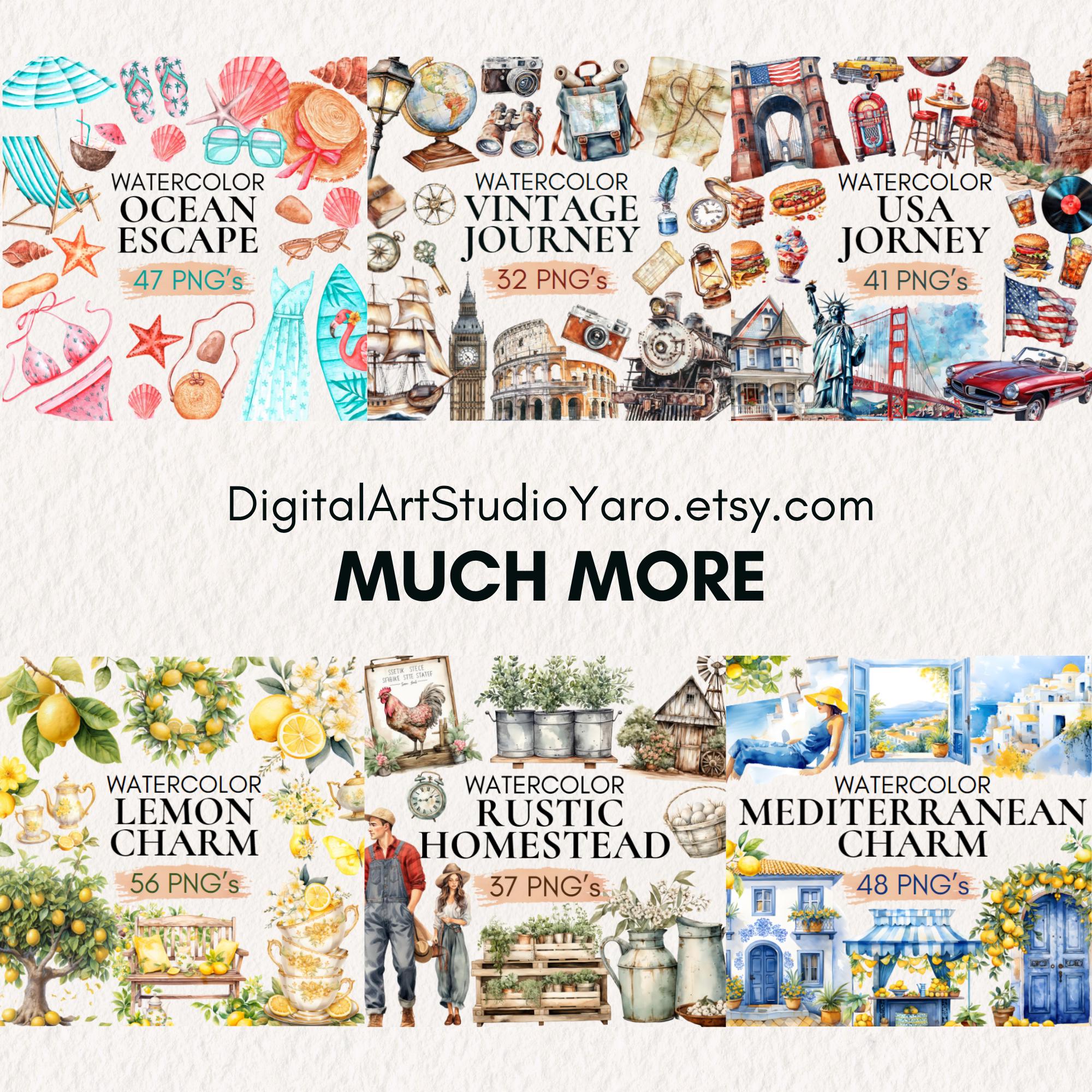 Watercolor Italy Clipart, Summer Clipart, Italian Food, Olives, Lemons ...