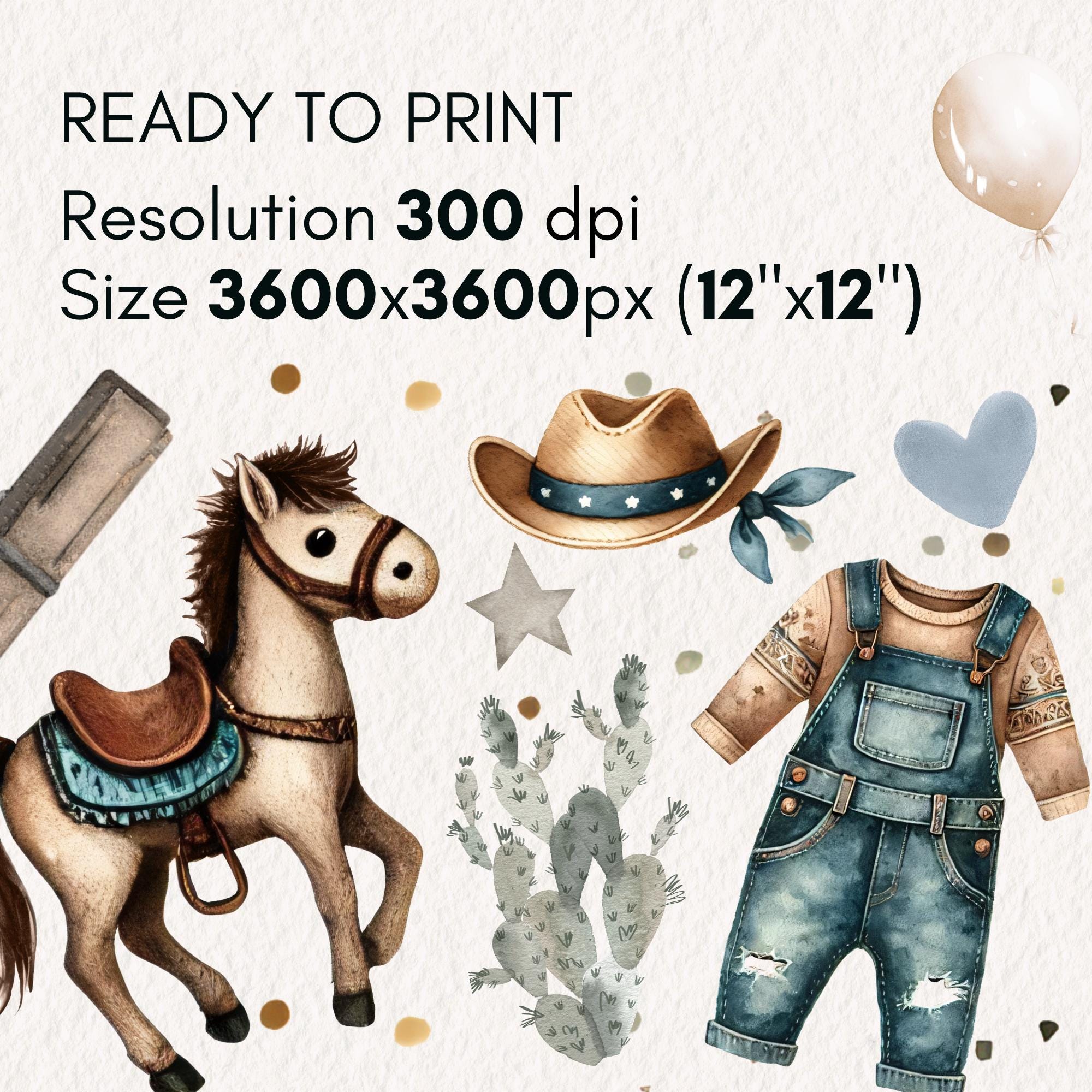Baby Cowboy PNG, Cute Cowboy Clipart, Western PNG, Rodeo Birthday Decor ...