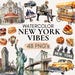 Watercolor New York City Clipart Bundle, NYC Skyline & Landmarks PNG ...