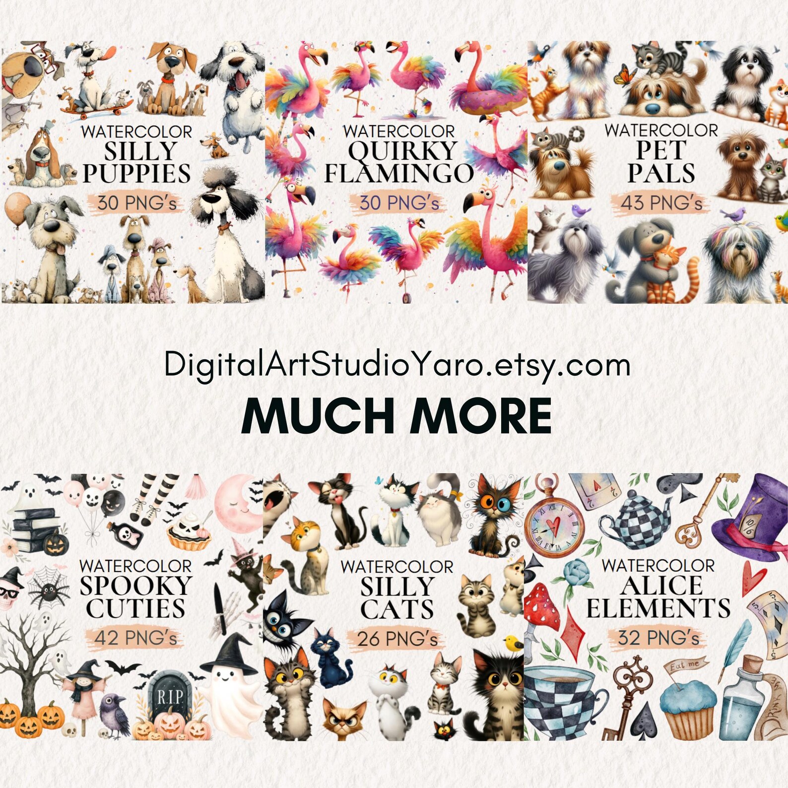 Watercolor Funny Dog Clipart Bundle: Whimsical Pup Illustrations ...