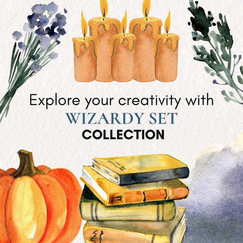 Watercolor Wizard Clipart Set, Magical PNG Graphics (digital Download ...