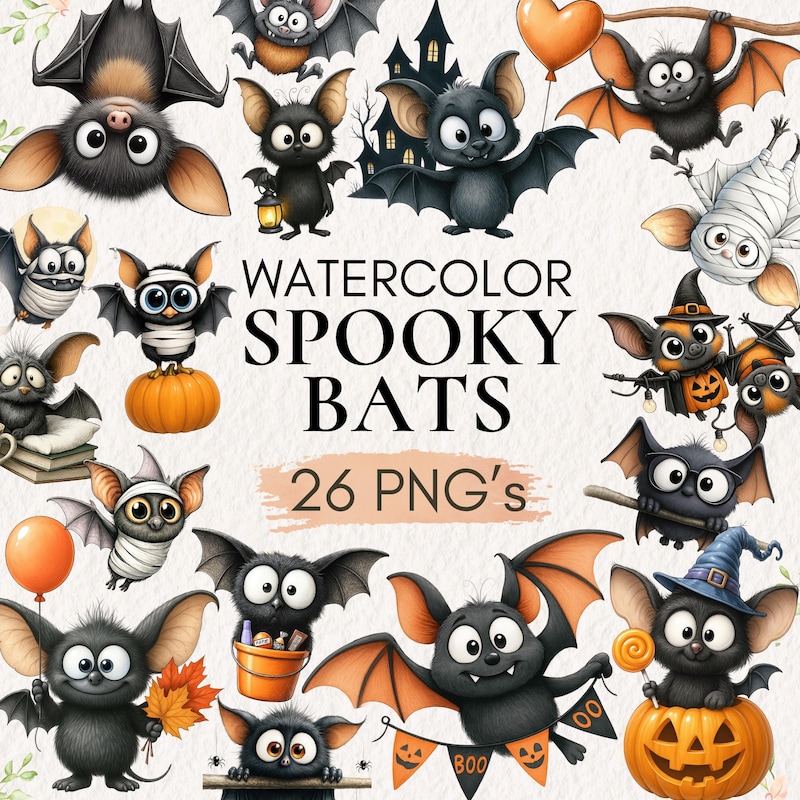 Christmas Bats Clipart - Etsy