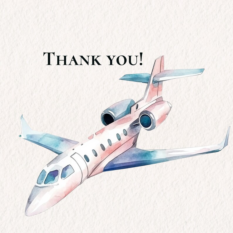Watercolor Air Transport Clipart, Airplane, Rocket (PNG Digital ...