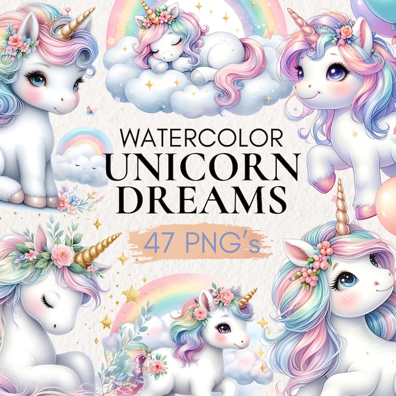 Unicorn Birthday Pdf Set - Etsy