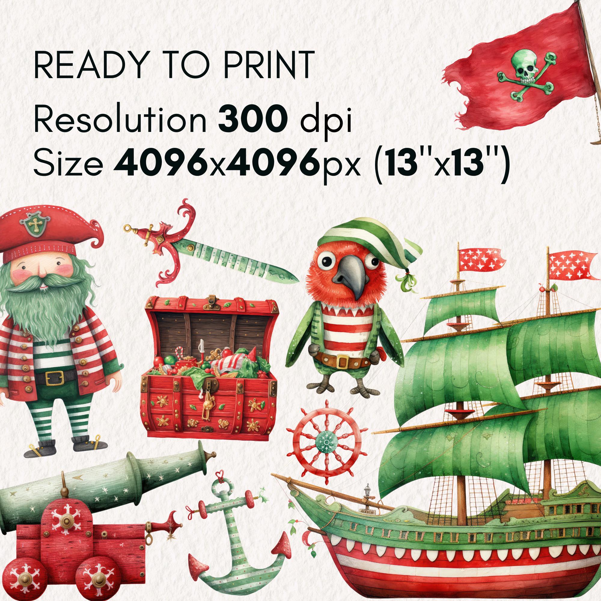 Watercolor Pirate Adventure Clipart, Watercolor Pirates, Nautical Clip ...