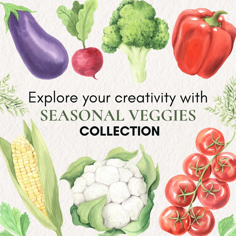 Watercolor Vegetables PNG Clipart Bundle, Tomato Clipart, Carrot ...