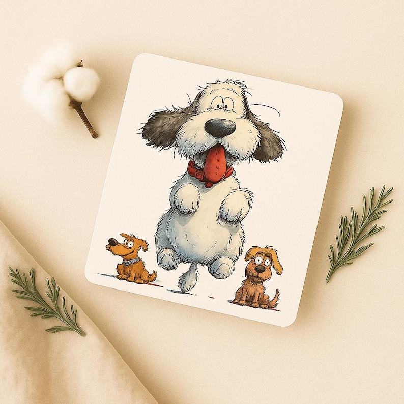 Watercolor Funny Dog Clipart Bundle, Cartoon Pup PNG, Whimsical Dog ...