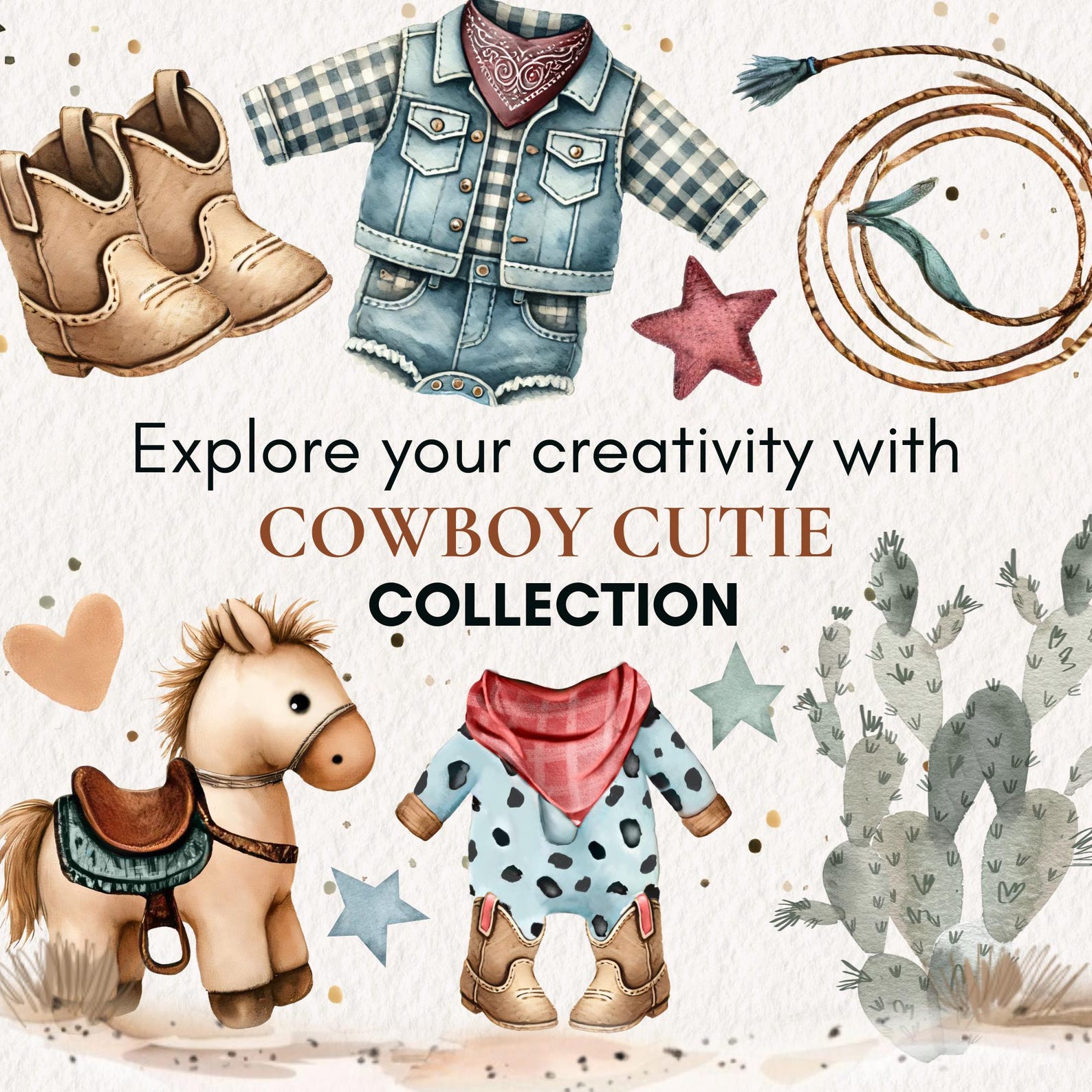 Baby Cowboy PNG, Cute Cowboy Clipart, Western PNG, Rodeo Birthday Decor ...