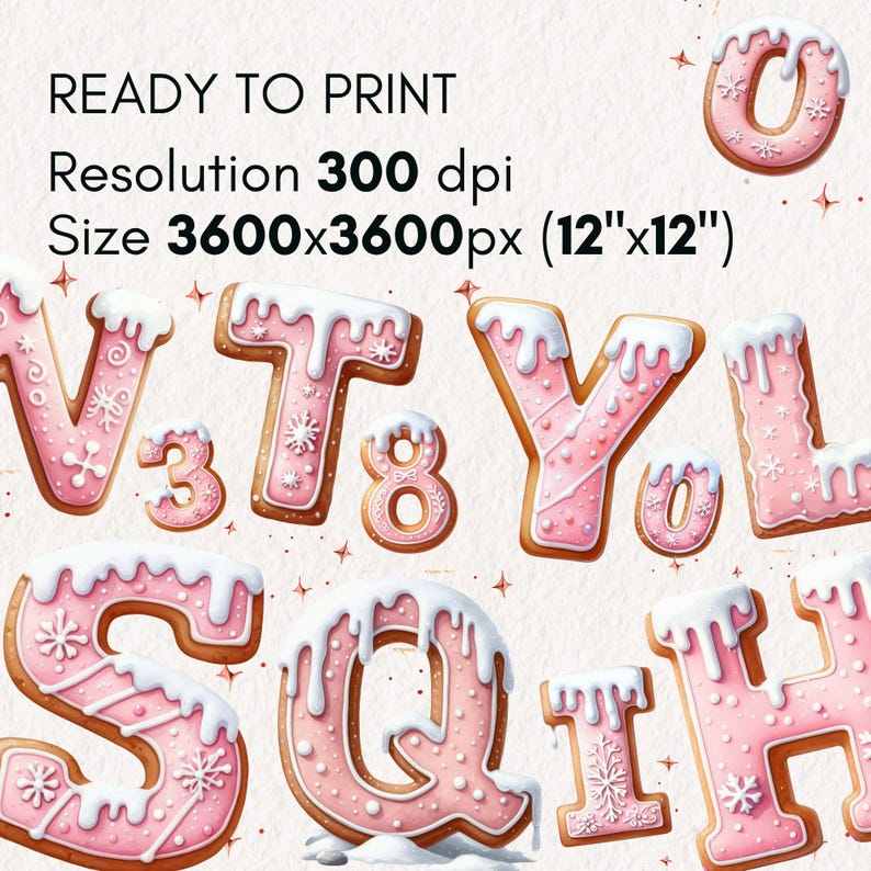 Watercolor Sweet Alphabet Clipart Bundle | Pink Icing Cookie Letters ...
