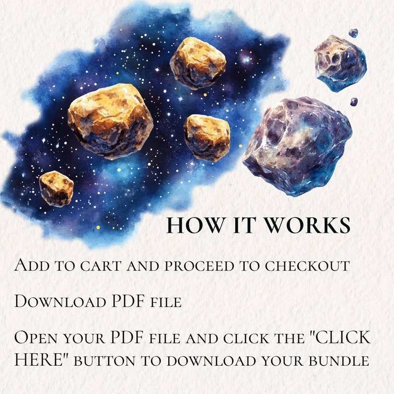 Watercolor Space Clipart Bundle, Watercolor Planets Clipart, Space ...