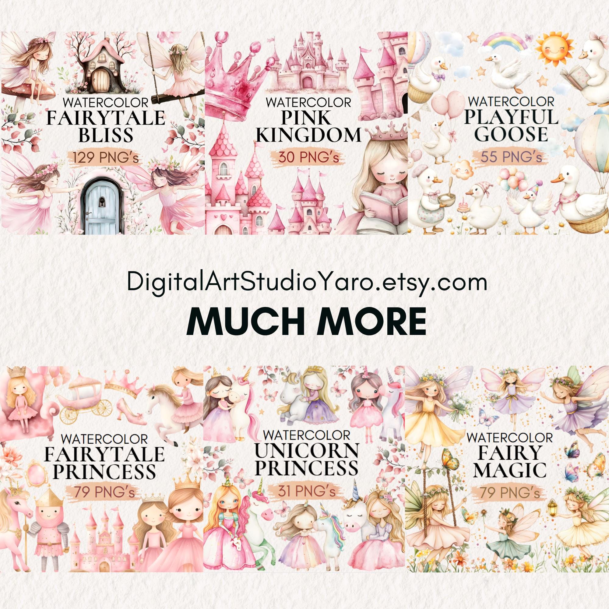 Watercolor Pink Princess Clipart, Royal Clipart, Pink Castle Clipart ...