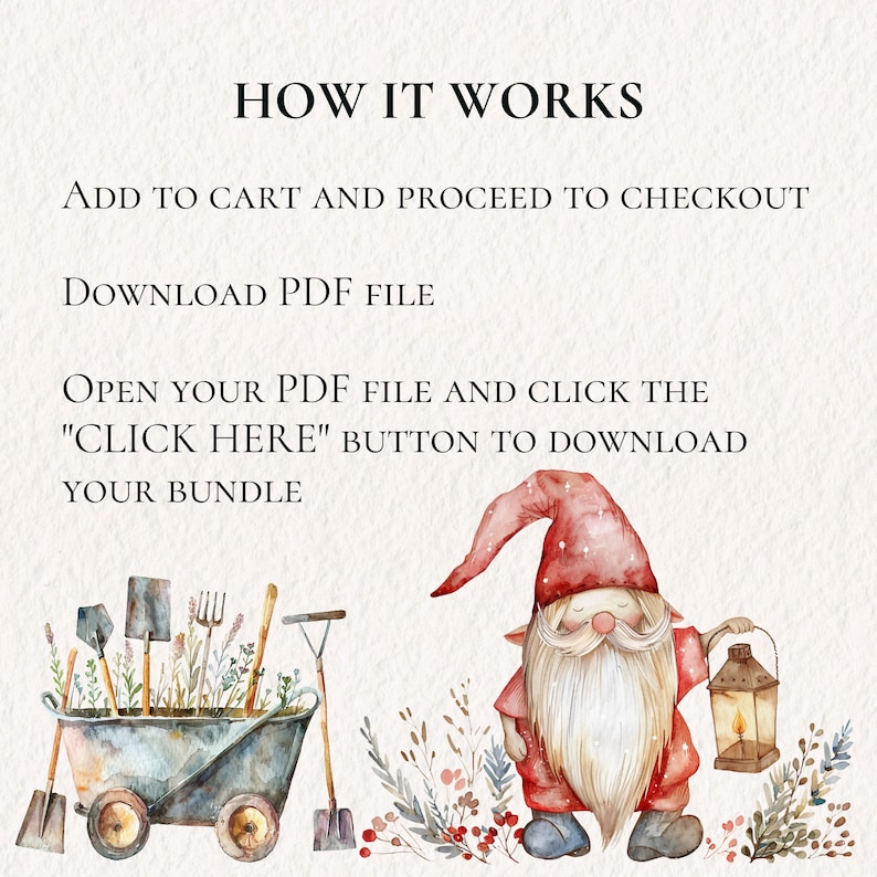 Watercolor Gnomes Clipart Bundle, Garden Clipart, Nordic Gnome Png ...