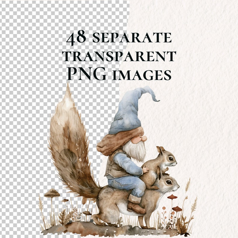 Watercolor Gnomes Clipart Bundle, Garden Clipart, Nordic Gnome Png ...