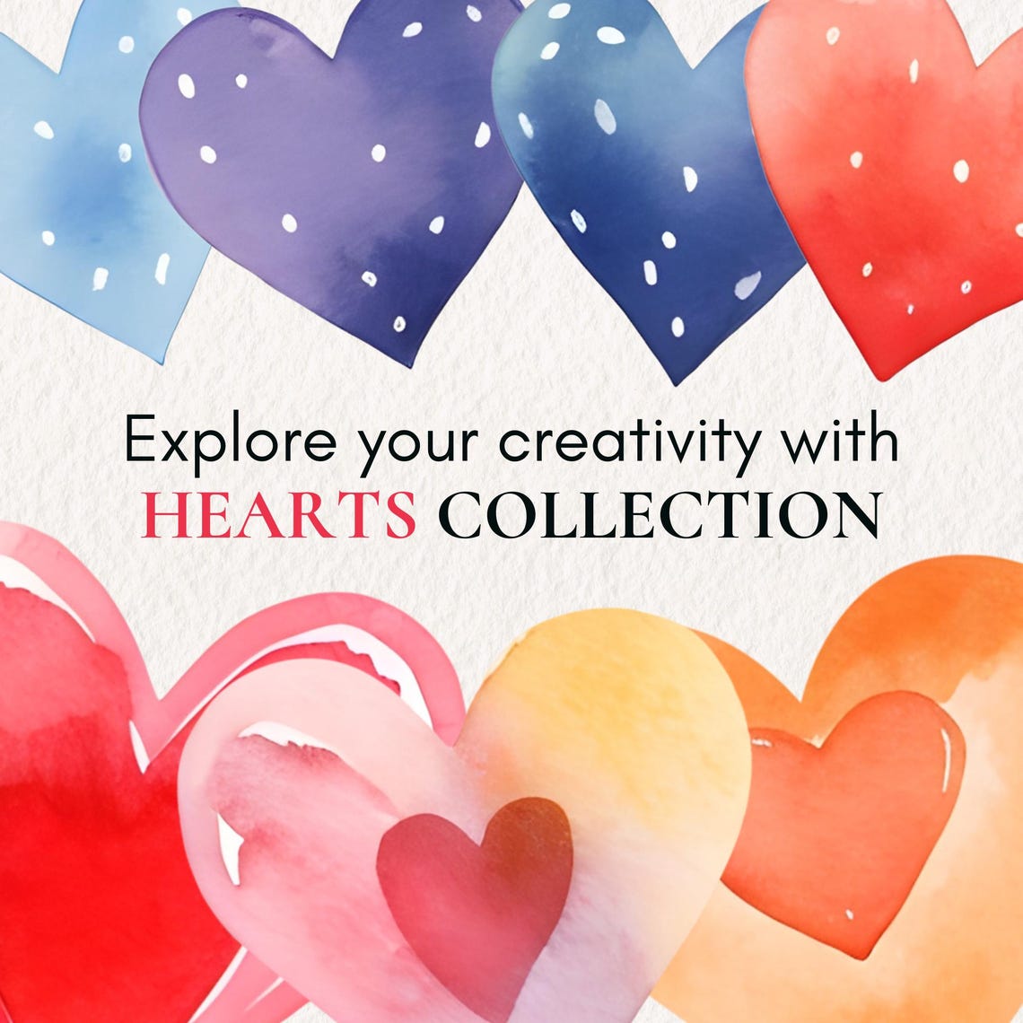 Watercolor Heart Clipart, Valentines Day Clipart, Sweet Valentine ...