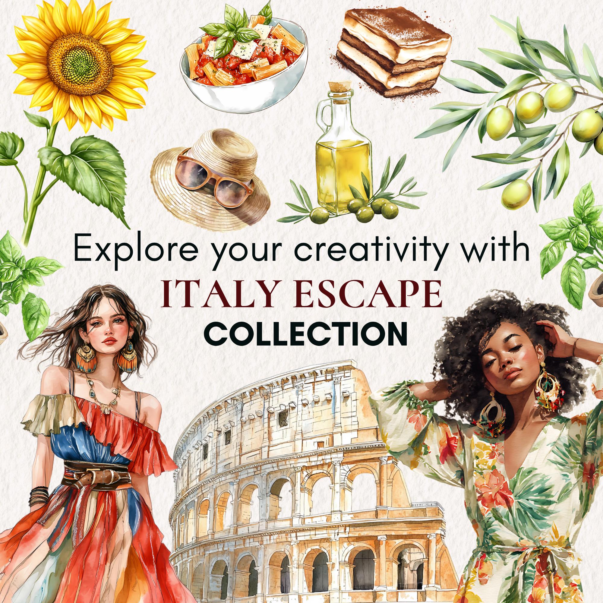 Watercolor Italy Clipart, Summer Clipart, Italian Food, Olives, Lemons ...