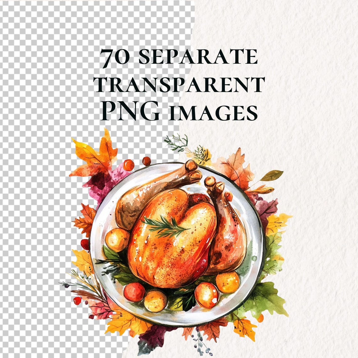 Watercolor Thanksgiving Clipart, Harvest Clipart, Turkey Clipart ...