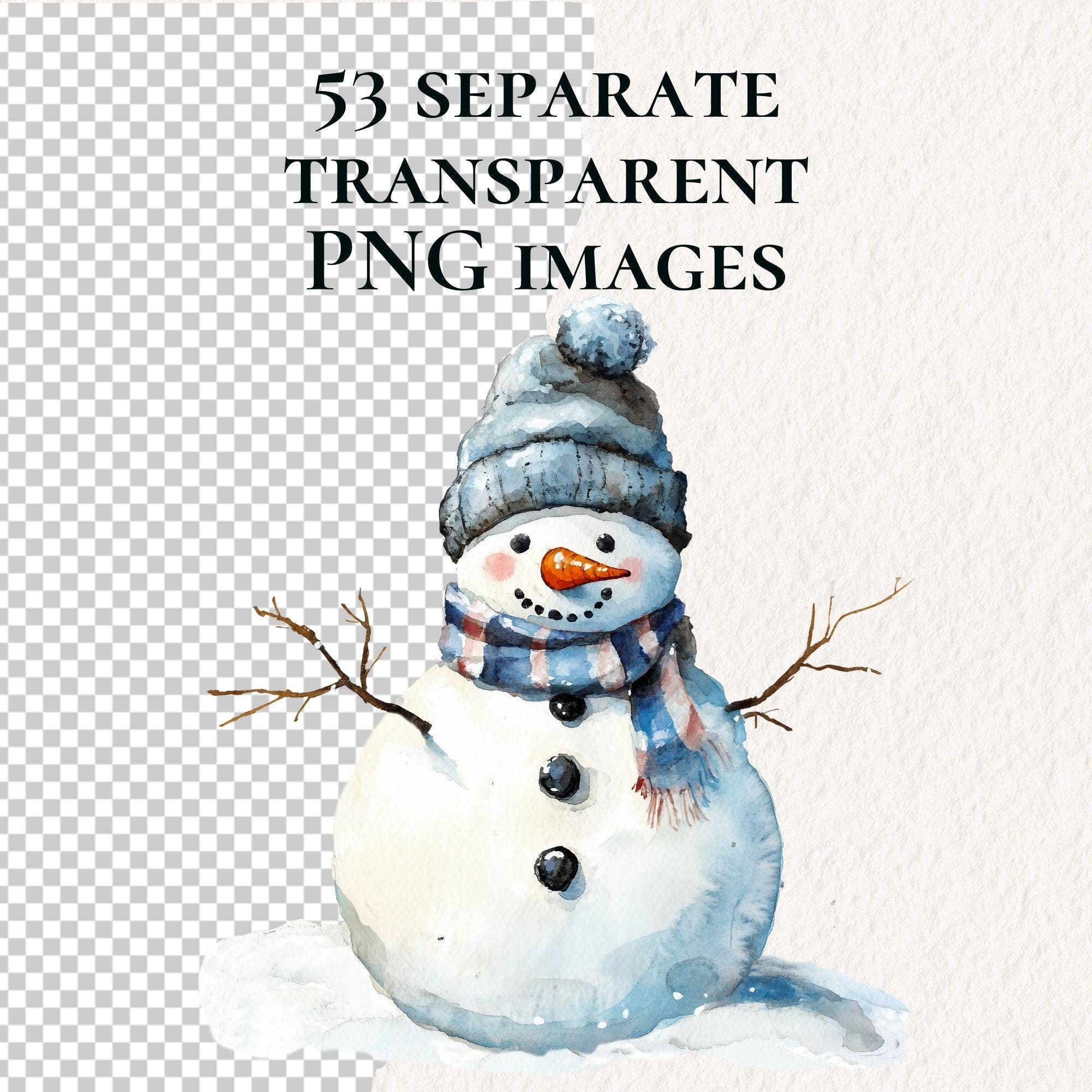 Watercolor Christmas Clipart PNG, Winter Clipart, Watercolor Christmas ...