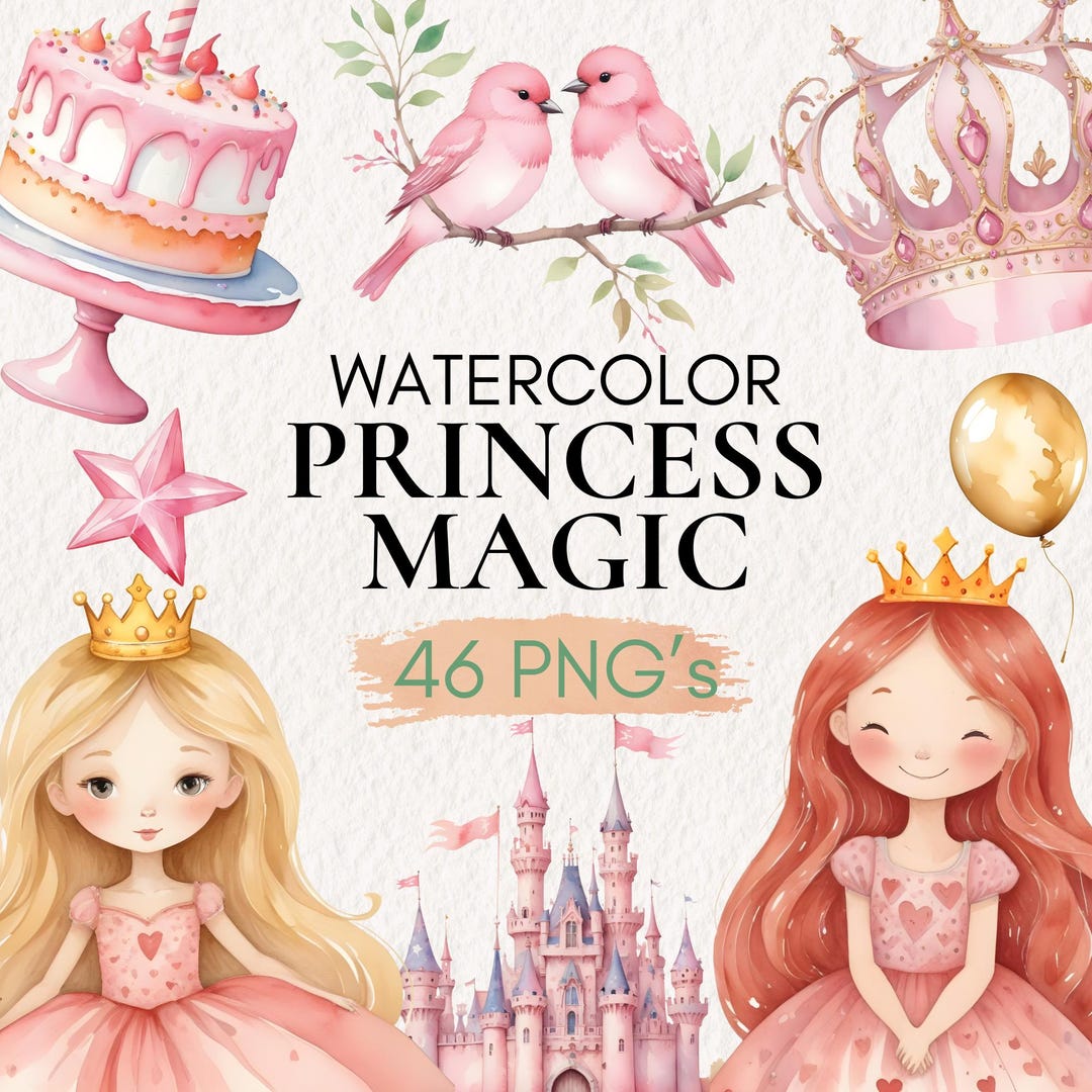 Watercolor Princess Clipart, Royal Clipart, Little Princess Clipart ...