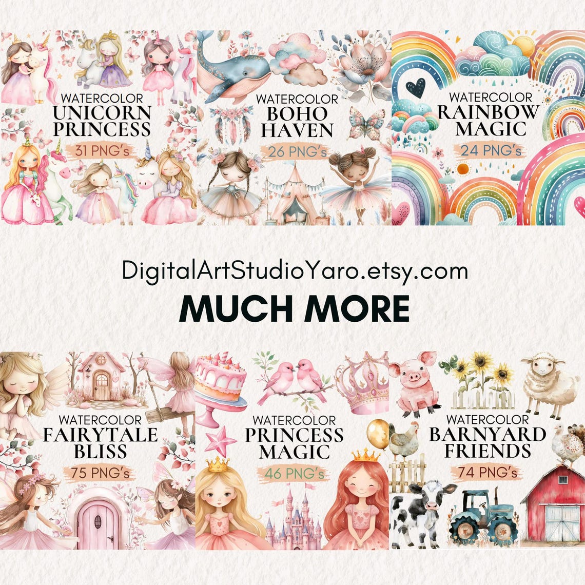 Watercolor Spring Clipart, Easter Clipart, Bunny Clipart, Floral PNG ...