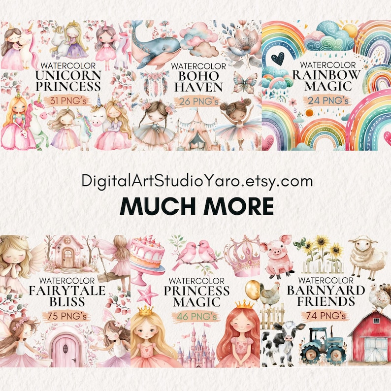 Watercolor Spring Clipart, Bunnies, Floral (46 PNG) (digital Download ...