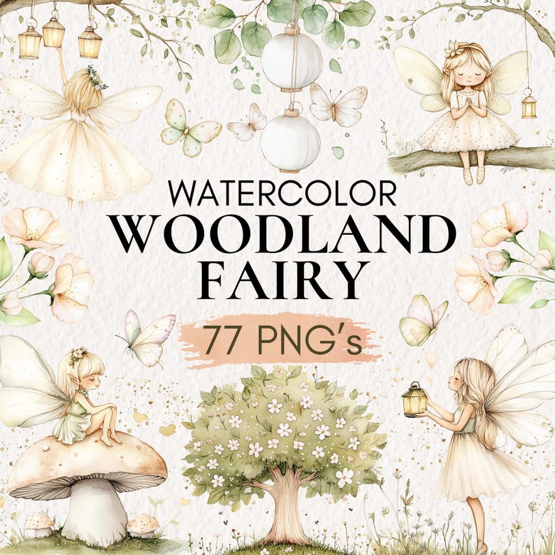 Watercolor Fairy Garden Clipart, Watercolor Fairy, Pink Fairy PNG ...