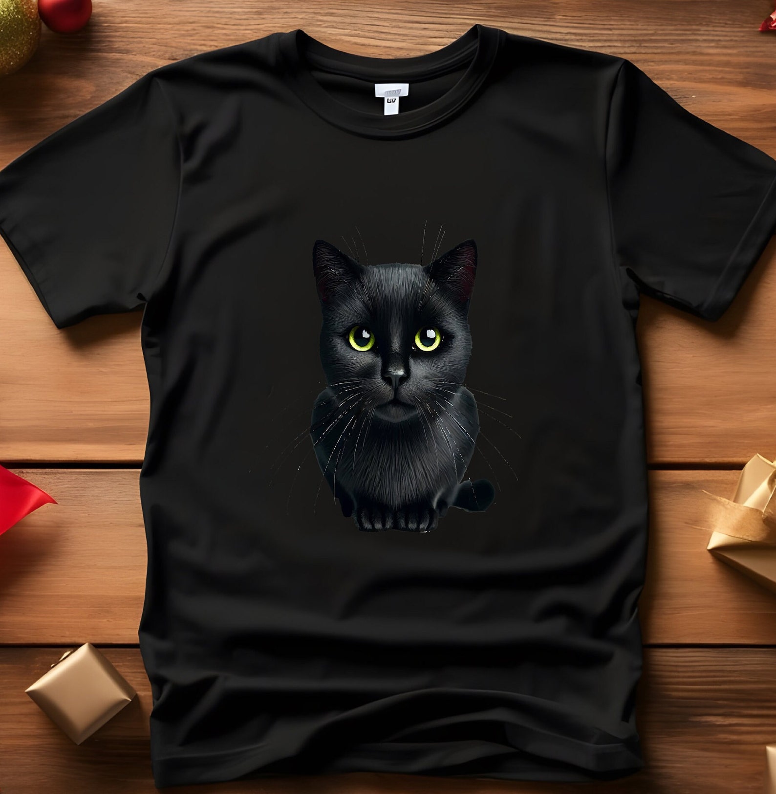 Black Cat Yellow Eyes Tshirt, Gift for Cat Lovers, Cats Tee Shirt Gifts ...