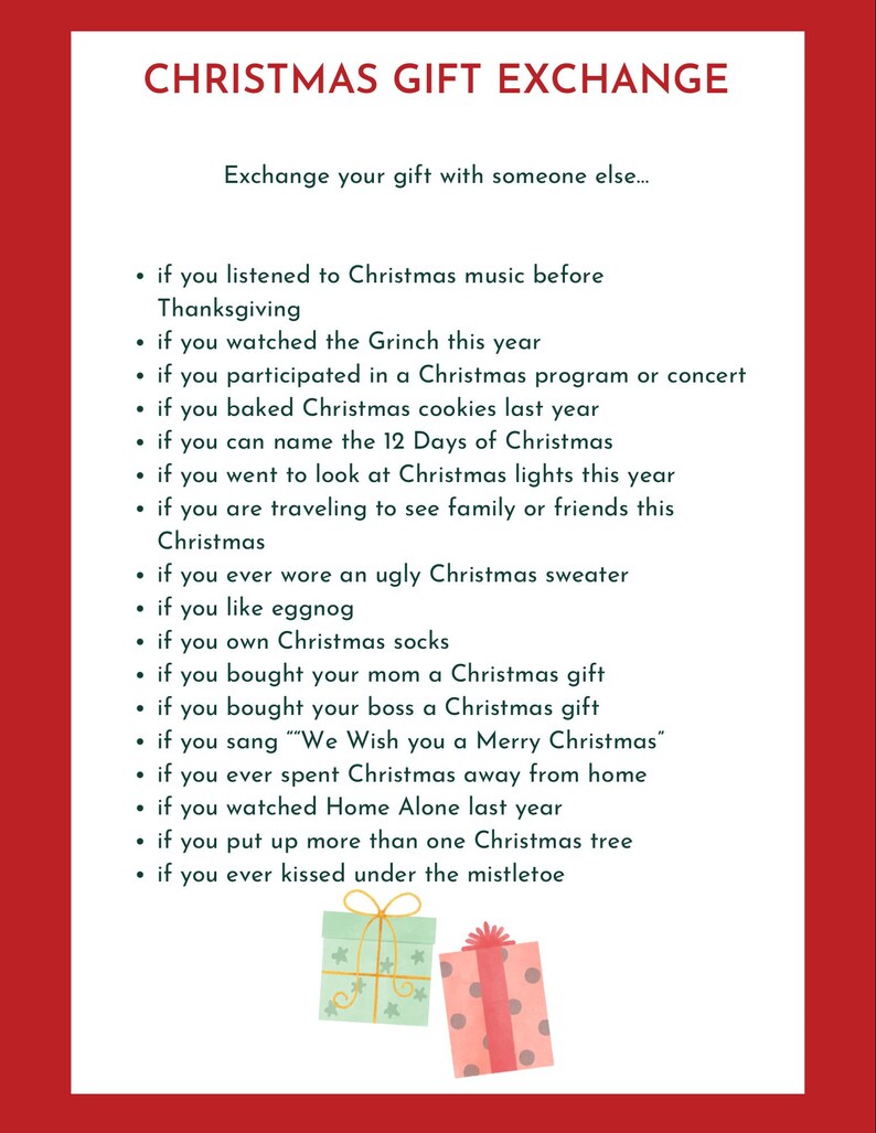 Christmas Gift Exchange - Etsy
