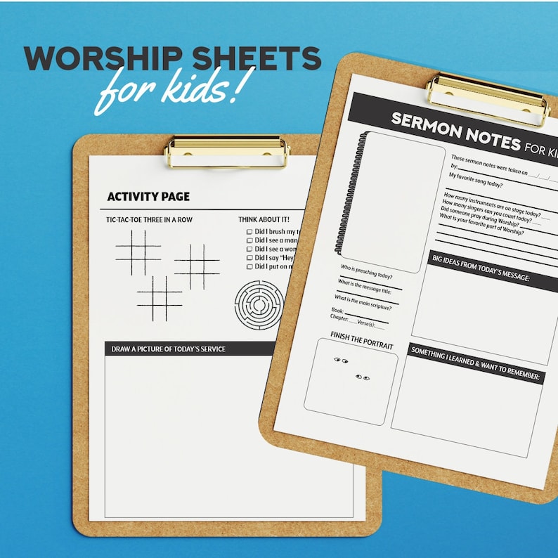 Worship Worksheet - Etsy